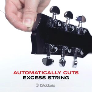 D'Addario Accessories Auto-Trim Tuning Machines - Locking Tuners for Guitars - 6 In Line Setup, Chrome