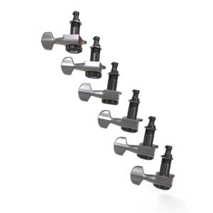 D'Addario Accessories Auto-Trim Tuning Machines - Locking Tuners for Guitars - 6 In Line Setup, Chrome