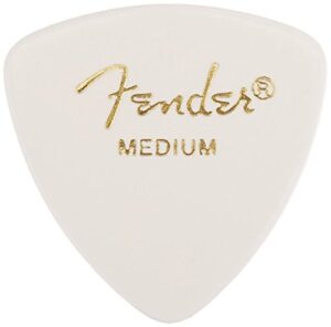 fender classic celluloid guitar picks 346 shape, white, medium, 12-pack