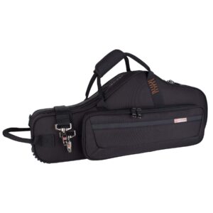 protec alto saxophone contoured pro pac case with flute pocket, black, model pb304ct