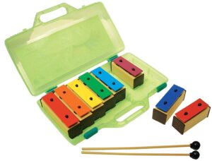 basic beat bbr8 - 8-note colorful resonator bells with case, perfect for kids' musical creativity, diatonic set for group or individual play