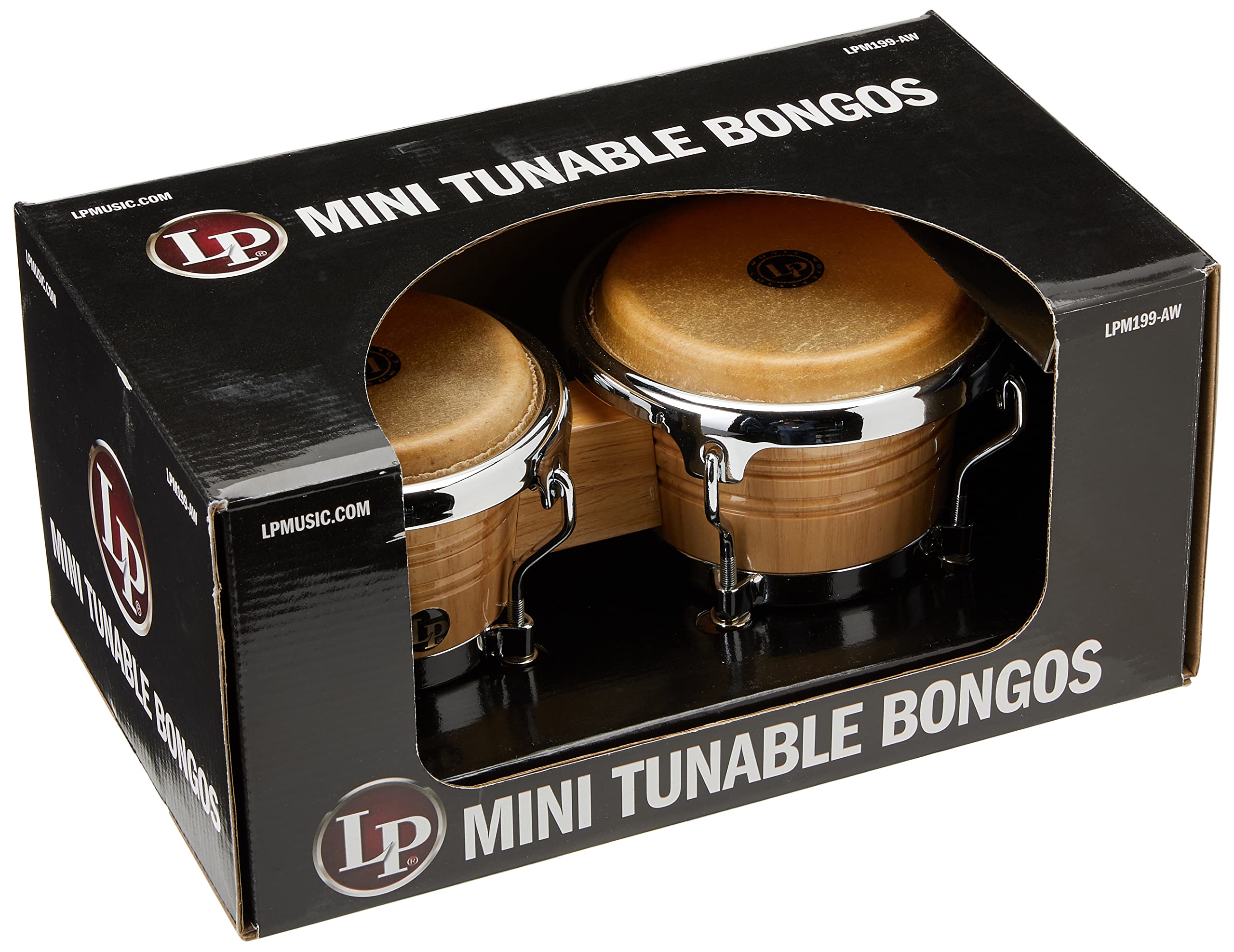 LPM199-AW LPMC Mini Tunable Natural Wood Bongos