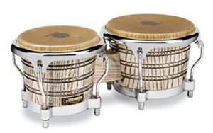 latin percussion lp galaxy giovanni series bongos - natural/chrome natural 8.625-inch