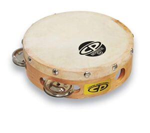 latin percussion cp376 6-inch tambourine with head single row