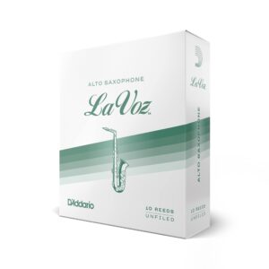 d'addario la voz alto sax reeds - alto saxophone reeds - rjc10md - unfiled cut - medium - 10-pack