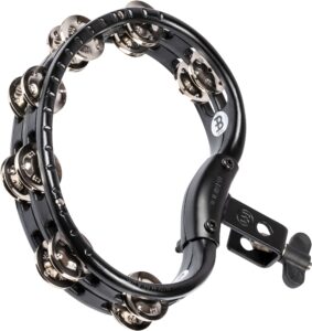 meinl percussion tmt2bk mountable abs plastic tambourine with steel jingles, black