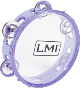 lmi transparent tambourine with head purple 15cm