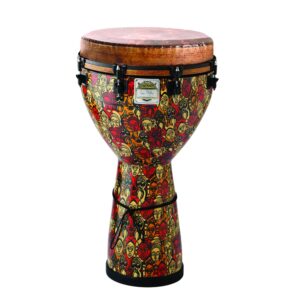 remo djembe, mondo(tm), key-tuned, 12" x 24", skyndeep® fiberskyn®, contour tuning brackets, multi-mask finish