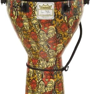 REMO Djembe, MONDO(TM), Key-Tuned, 12" x 24", SKYNDEEP® FIBERSKYN®, Contour Tuning Brackets, Multi-Mask Finish