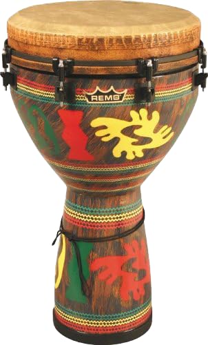 REMO Djembe, MONDO(TM), Key-Tuned, 12" x 24", SKYNDEEP® FIBERSKYN®, Contour Tuning Brackets, Multi-Mask Finish