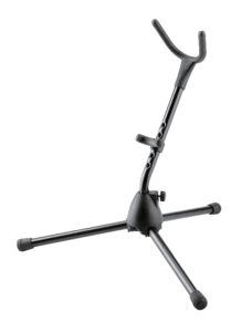 k&m könig & meyer saxophone tripod stand 14300.000.55 | stable secure adjustable/folding stand for eb alto /bb tenor sax | lightweight & compact | flex upper support | made in germany | black