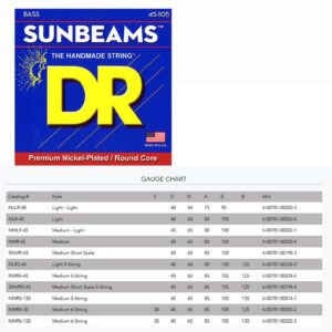 DR Strings Sunbeam - Nickel Plated Round Core Bass 45-105