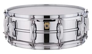 ludwig lm400 smooth chrome plated aluminum 5 x 14 inches snare drum with imperial lugs and supra-phonic strainer