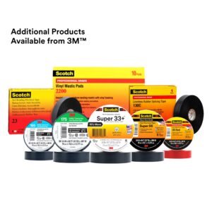 3M Scotch Vinyl Electrical Tape Super 88, 3/4 in x 44 ft, Black, 1 roll, Premium Grade, Rubber Resin Adhesive, PVC Backing, All-Season Heavy Duty Electric Tape