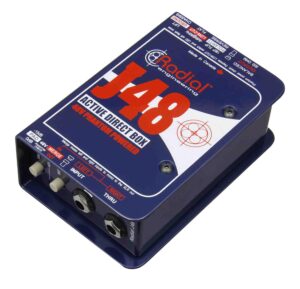 radial j48 mk2 48v phantom power active direct box