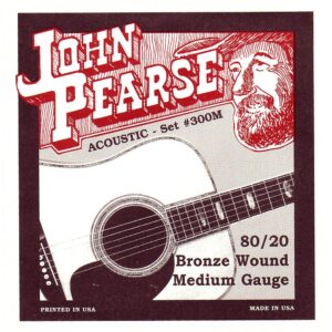 john pearse 300m 80/20 bronze acoustic guitar strings (standard)