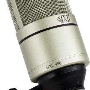 MXL 990/991 Large and Small Diaphragm Condenser Microphone Bundle Project/Home Studio Recording | XLR | Cardiod (Champagne)