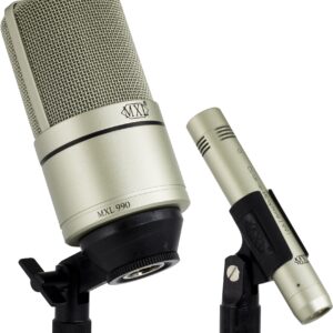 MXL 990/991 Large and Small Diaphragm Condenser Microphone Bundle Project/Home Studio Recording | XLR | Cardiod (Champagne)