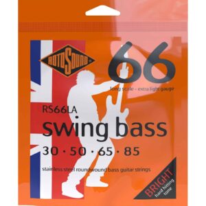 rotosound rs66la swing bass 66 stainless steel bass guitar strings (30 50 65 85)