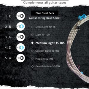 Dean Markley Electric Bass Guitar Strings 2674 Blue Steel Electric Long Scale 45-105 Medium Light Gauge, Cryogenically Processed for Longer Life