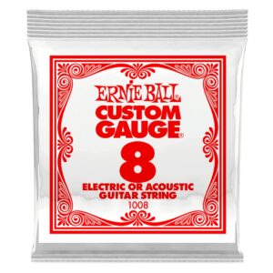 ernie ball nickel plain single guitar string .008 gauge 6-pack