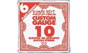 ernie ball nickel plain single guitar string .010 6-pack