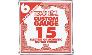 ernie ball nickel plain single guitar string .015 gauge 6-pack