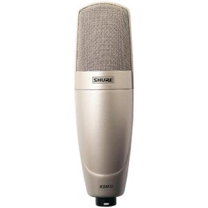 shure ksm32 cardioid condenser microphone - embossed single-diaphragm side-address mic with extended frequency response for highly critical studio recording and live sound productions - champagne