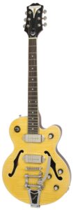 epiphone wildkat electric guitar with bigsby tremolo, antique natural