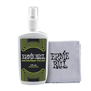 ernie ball instrument polish with microfiber polish cloth (p04222)