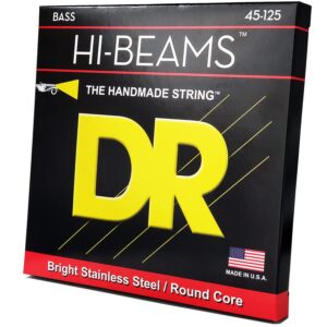 dr strings hi-beams - stainless steel 5-string bass guitar strings, 45-125, round core