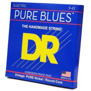 dr strings pure blues pure nickel wrap round core 9-42