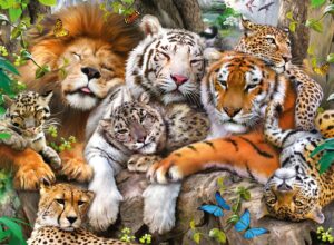 ravensburger big cat nap | 200 piece jigsaw puzzle for kids | every piece is unique | engage in family fun | fsc certified