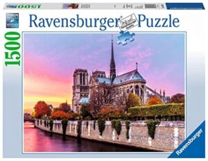 ravensburger picturesque notre dame 1500 piece jigsaw puzzle for adults - 16345 - every piece is unique, softclick technology means pieces fit together perfectly