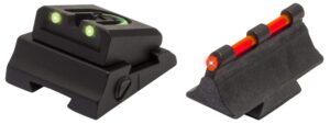 truglo slug gun series fiber-optic replacement sights for factory dovetails, compatible with mossberg / 0.060" front, 0.040" rear