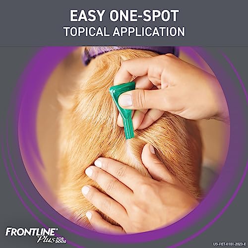 FRONTLINE Plus for Dogs Flea and Tick Treatment (Medium Dog, 23-44 lbs.) 6 Doses (Blue Box)