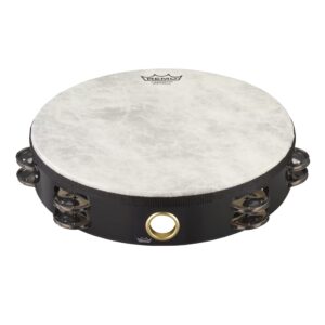 remo ta-5210-70 fiberskyn tambourine - quadura black, 10"