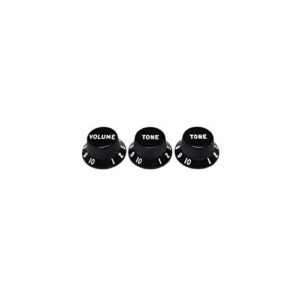 fender strat knobs, one volume, two tone, black