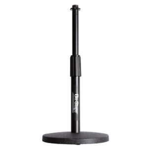 onstage ds7200b adjustable desktop microphone stand, black