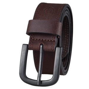 dickies men's casual leather belt, brown, 32