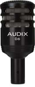 audix d6 cardioid dynamic kick drum microphone for kick drums and bass instruments