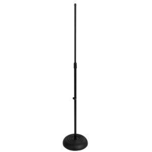 on stage ms7201b round base microphone stand, black