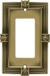 franklin brass 64473 pineapple single duplex outlet wall plate, tumbled antique brass