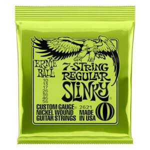 ernie ball 7-string regular slinky nickel wound electric guitar strings, 10-56 gauge (p02621)