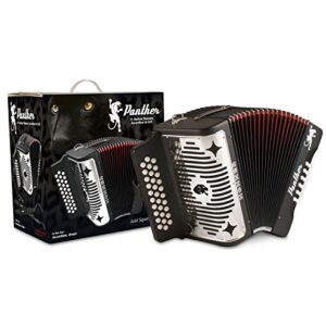 Hohner Panther G/C/F 3-Row Diatonic Accordion - Black