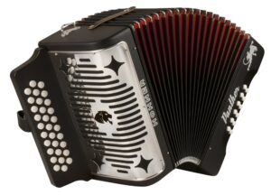 hohner panther g/c/f 3-row diatonic accordion - black