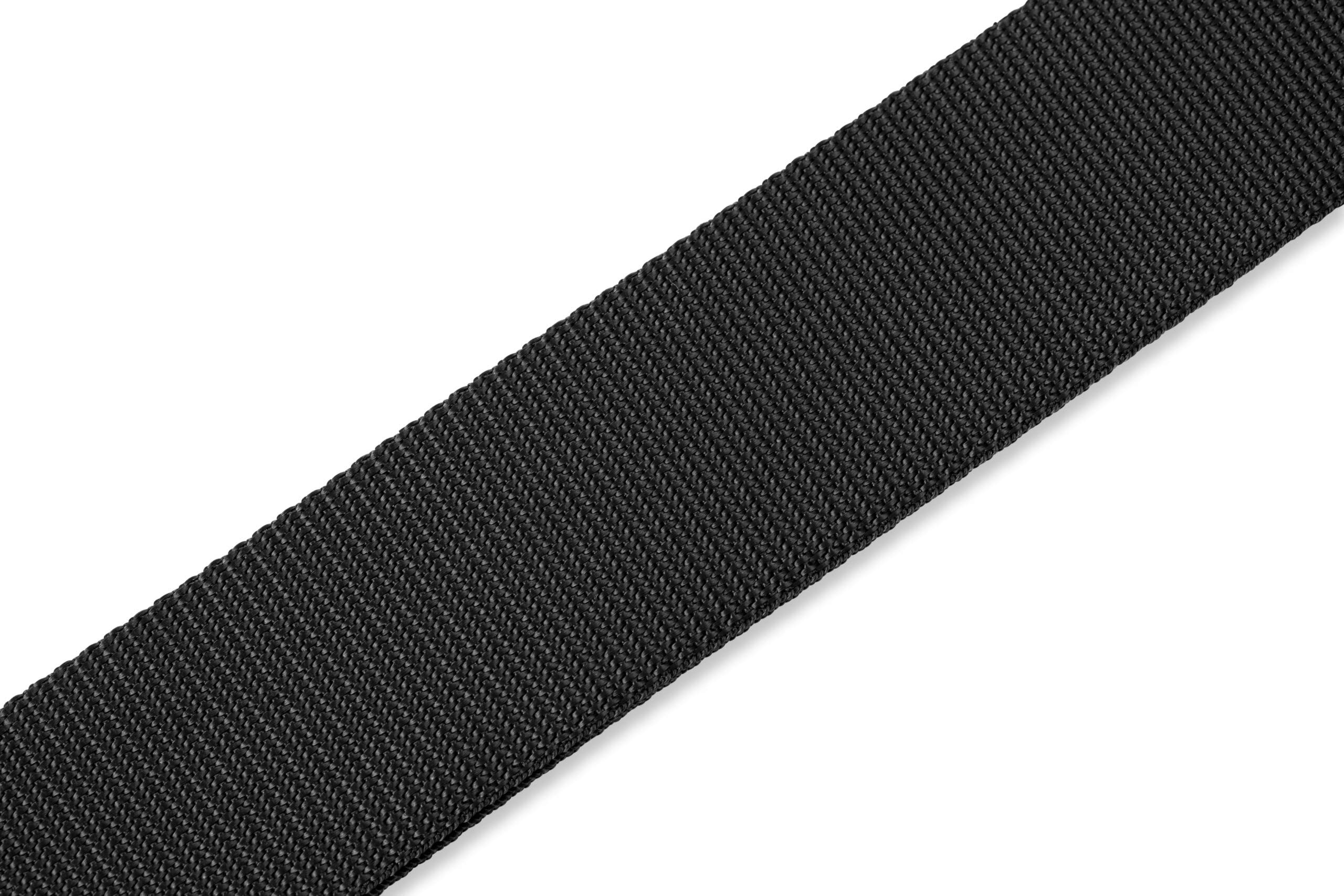 Levy's Leathers 2" Polypropylene Guitar Strap with Genuine Leather Ends and Tri-glide Adjustment; Black (M8POLY-BLK)