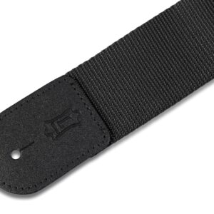 Levy's Leathers 2" Polypropylene Guitar Strap with Genuine Leather Ends and Tri-glide Adjustment; Black (M8POLY-BLK)