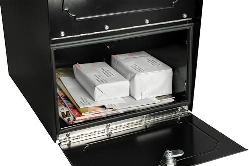 Architectural Mailboxes 6200B-10 Oasis Classic Locking Post Mount Parcel Mailbox with High Security Reinforced Lock,Black,18.00 x 15.00 x 11.50 inches