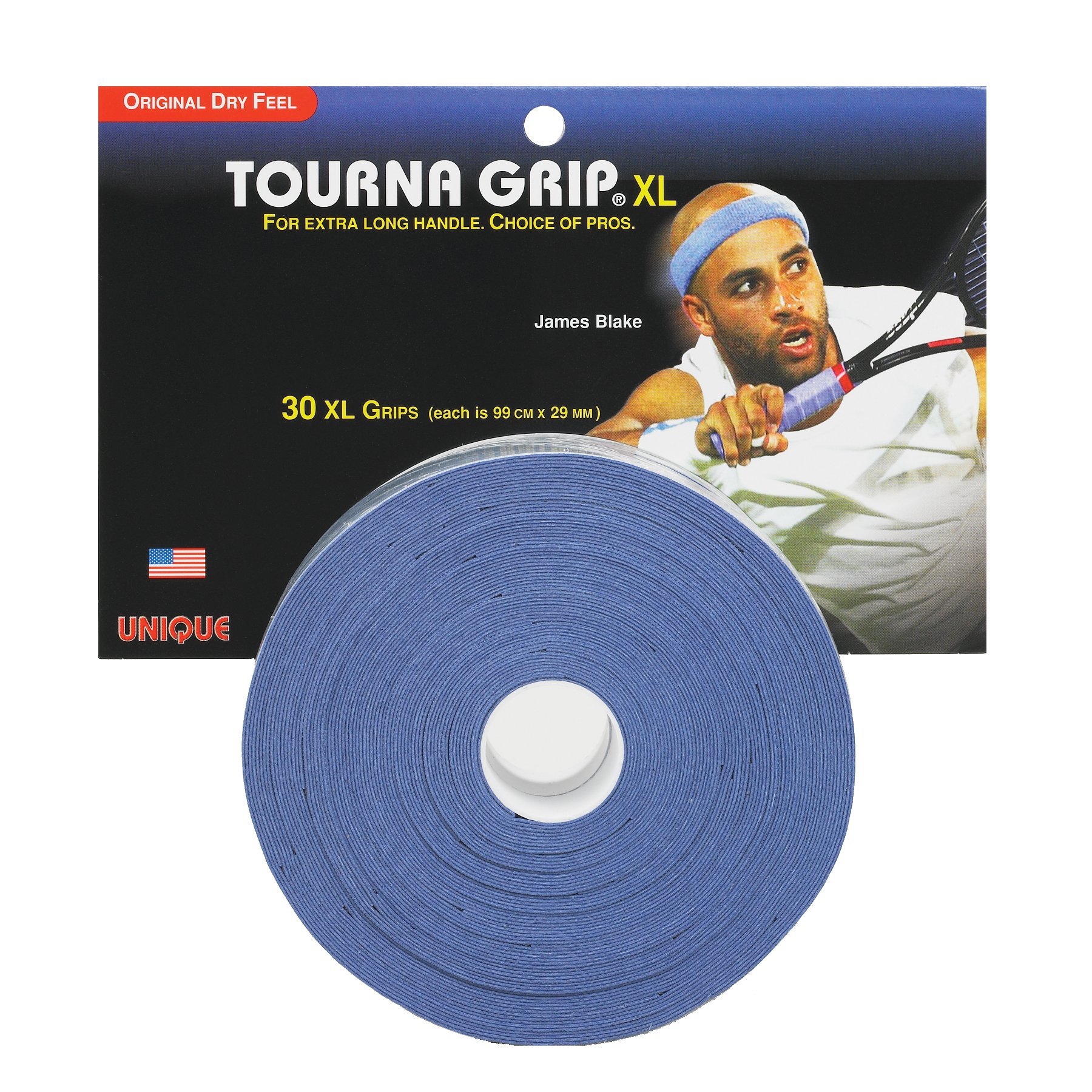 Unique Tourna Grip, XL, Original Dry Feel Tennis Grips (30 Grips)